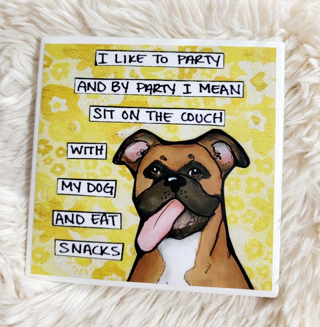 I Like to Party, Boxer Dog Ceramic Tile - Etsy