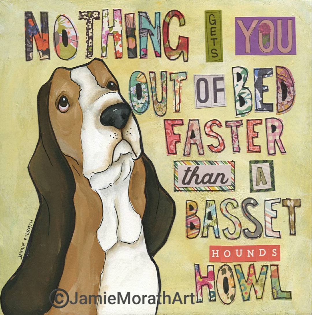 Basset Hound Howl Art Print: Dog Lover Gift - Etsy