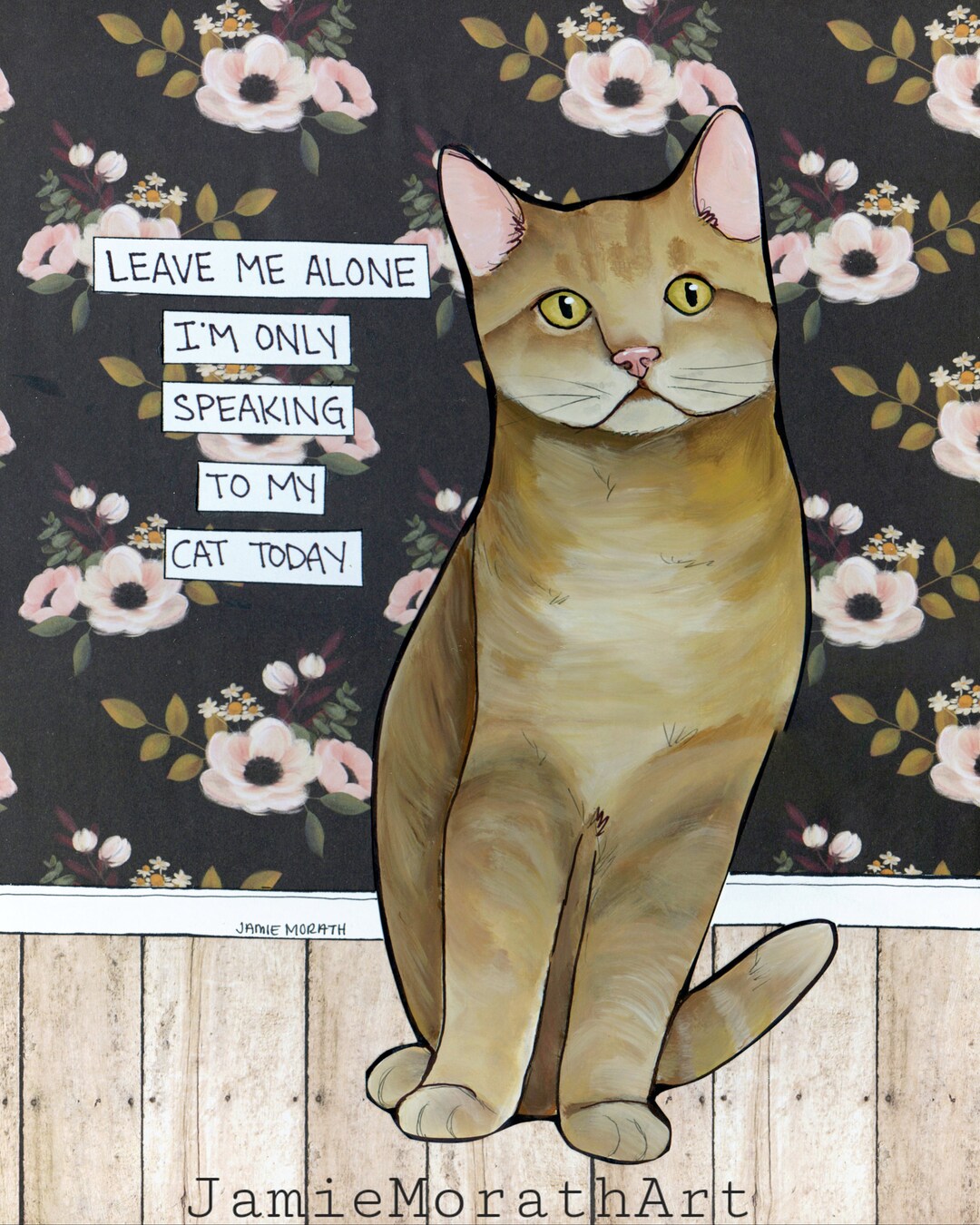 Leave Me Alone, Cat Wall Art Print - Etsy