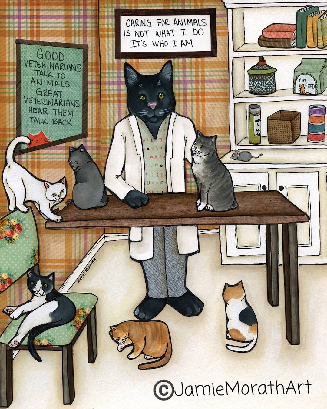Good Veterinarian, Cat Wall Art Print - Etsy