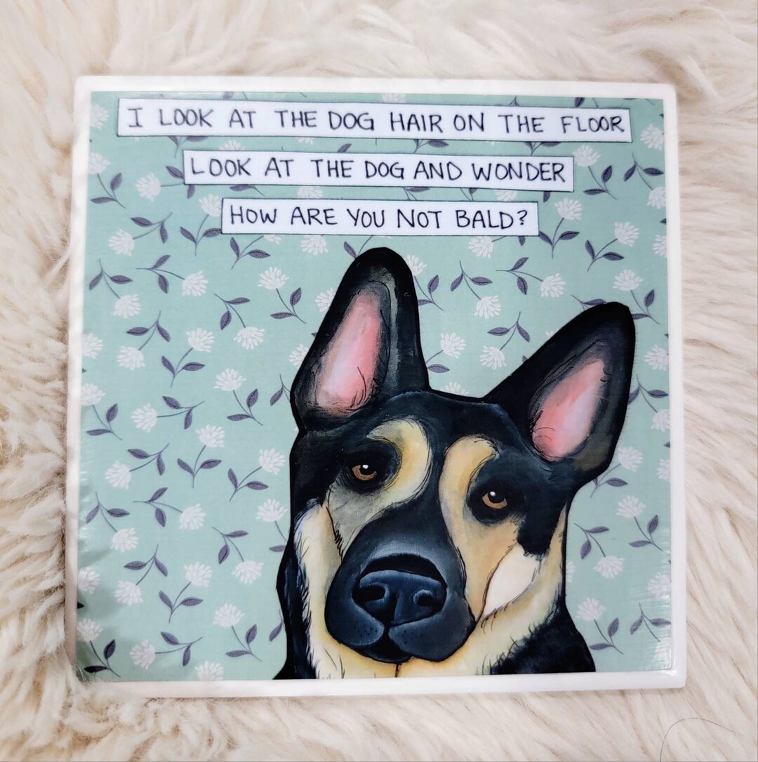 Not Bald German Shepherd Ceramic Tile - Etsy