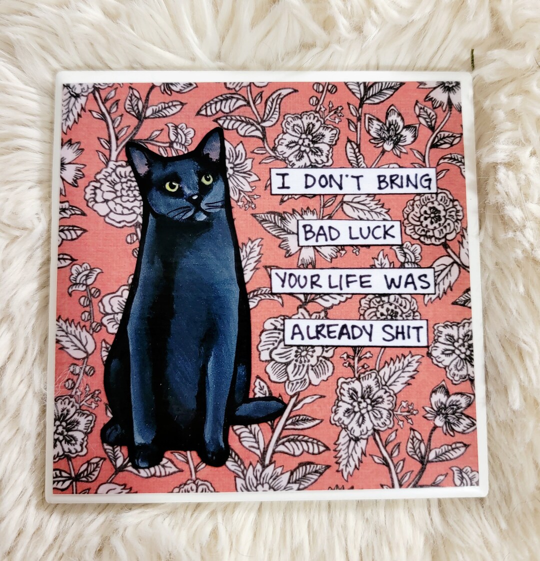 Bad Luck Cat Decorative Tile - Etsy