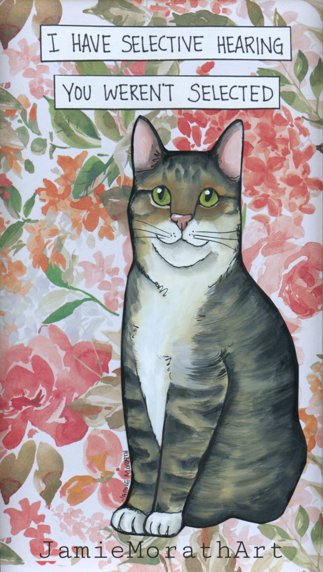 Selective Hearing, Cat Wall Art Print - Etsy
