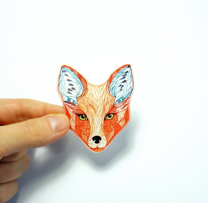 Red Fox Set of 4 Small Stickers 100% Waterproof Vinyl Label. | Etsy