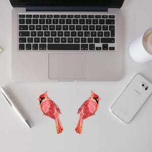 Red Cardinal Bird Sticker 100% Waterproof Vinyl Label. - Etsy