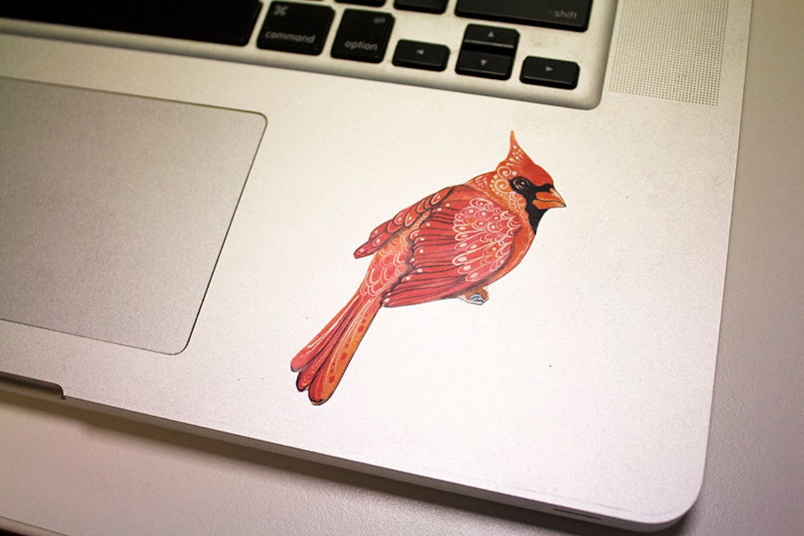 Red Cardinal Bird Stickers Set of 4 Small Stickers Vinyl | Etsy