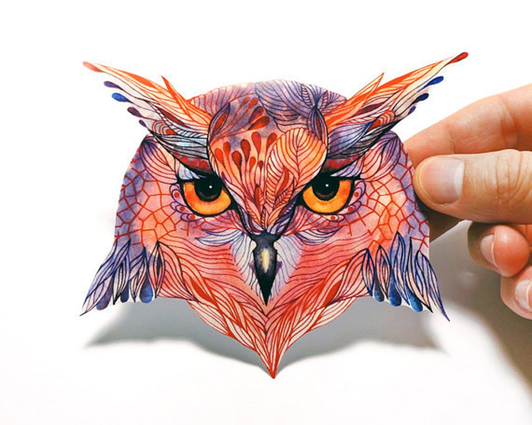 Owl Bird Sticker 100% Waterproof Vinyl Label. - Etsy