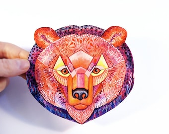 Red Wolf Face Wild Animal Sticker 100% Waterproof Vinyl Label. | Etsy