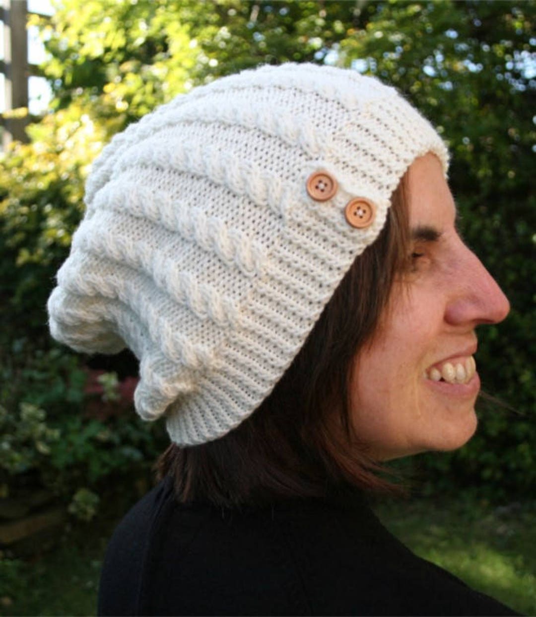 Knitting Pattern for Cabled Slouchy Hat - Intermediate Knitting - Etsy