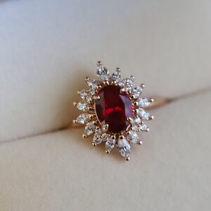 Lana Oval Oval Chatham™ Lab-created Ruby Ruby Statement Ring Oval Ruby Ring Ruby Engagement Ring ...