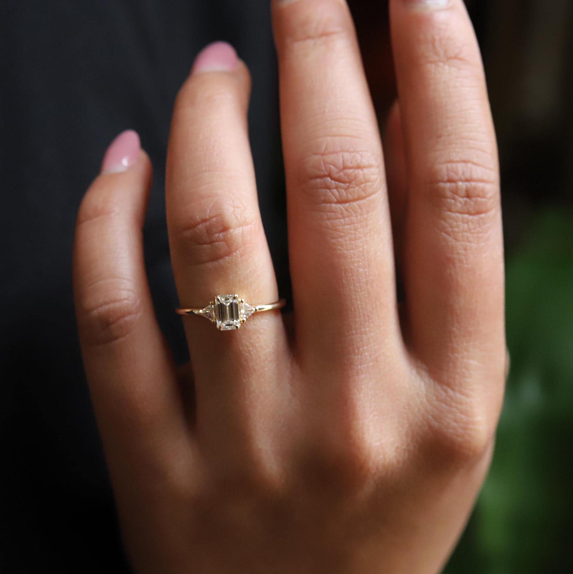 Alexis | 0.7 Ct. Emerald Cut Lab Grown Diamond Three-stone Ring ...