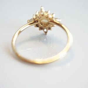 Skylar | Australian Opal Halo Ring, Opal and Diamond Ring, Opal Cluster Ring, Opal Halo Ring - Etsy