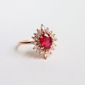 Lana Oval Oval Chatham™ Lab-created Ruby Ruby Statement Ring Oval Ruby Ring Ruby Engagement Ring ...