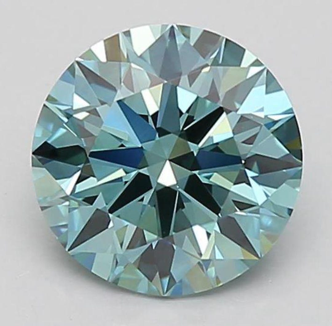 Igi-certified Pear 1.01 Ct. Fancy Vivid Bluish Green VVS2 Lab-grown ...