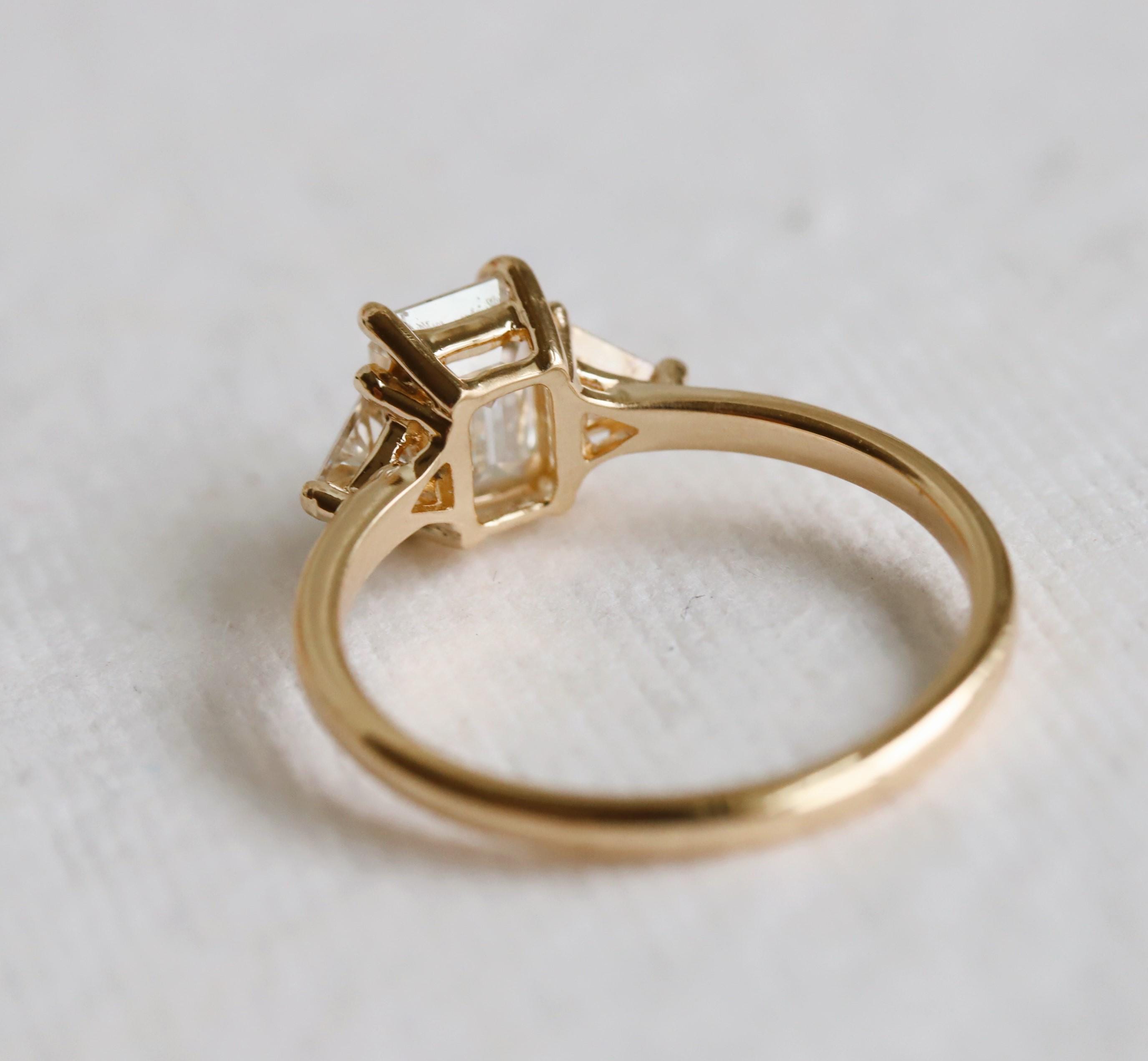 Alexis | 1 Ct. Emerald Cut Lab Grown Diamond Engagement Ring: Three ...