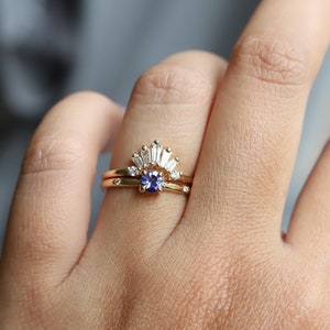 Empress Crown No.5 Vintage Art Deco Inspired 14K Gold Diamond Contour ...