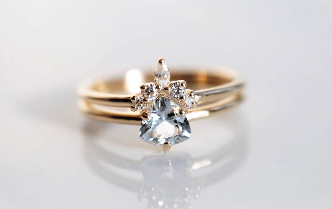 Trinity Crown 14K Gold Diamond Contour Band Crown Curved | Etsy