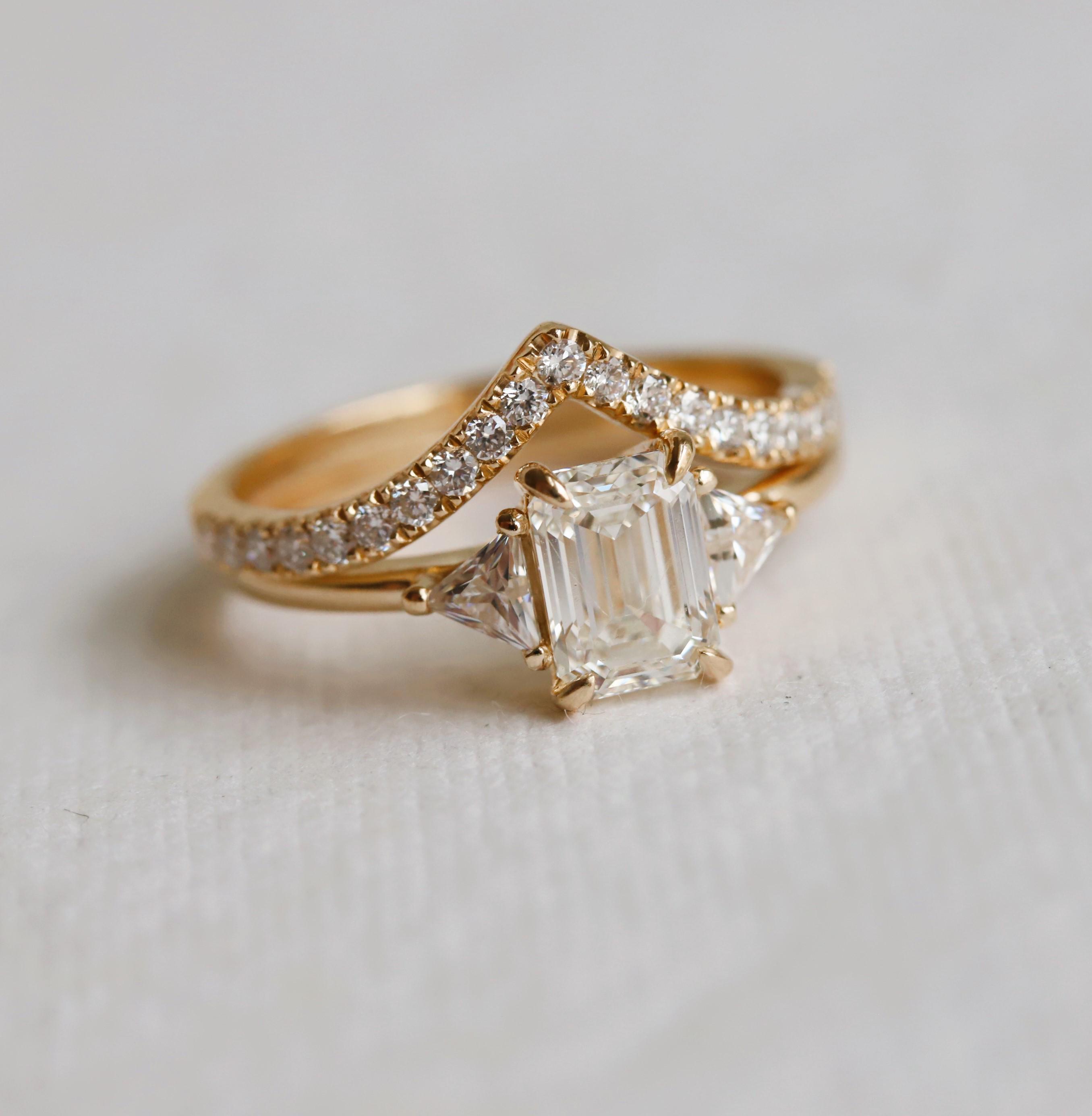 Alexis | 1 Ct. Emerald Cut Lab Grown Diamond Engagement Ring: Three ...