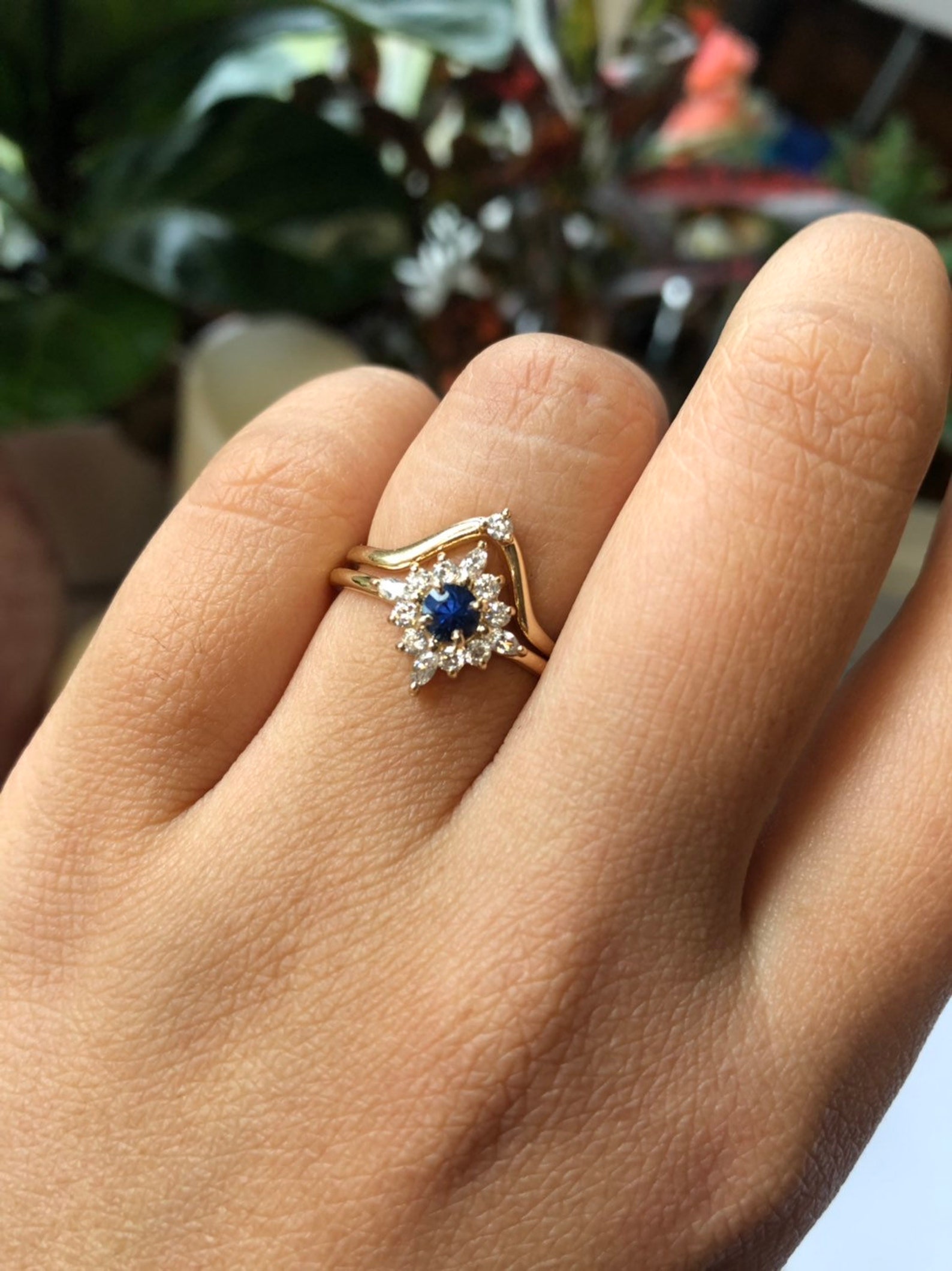 Skylar Pink Sapphire & Diamond Snowflake Halo Ring 14K - Etsy