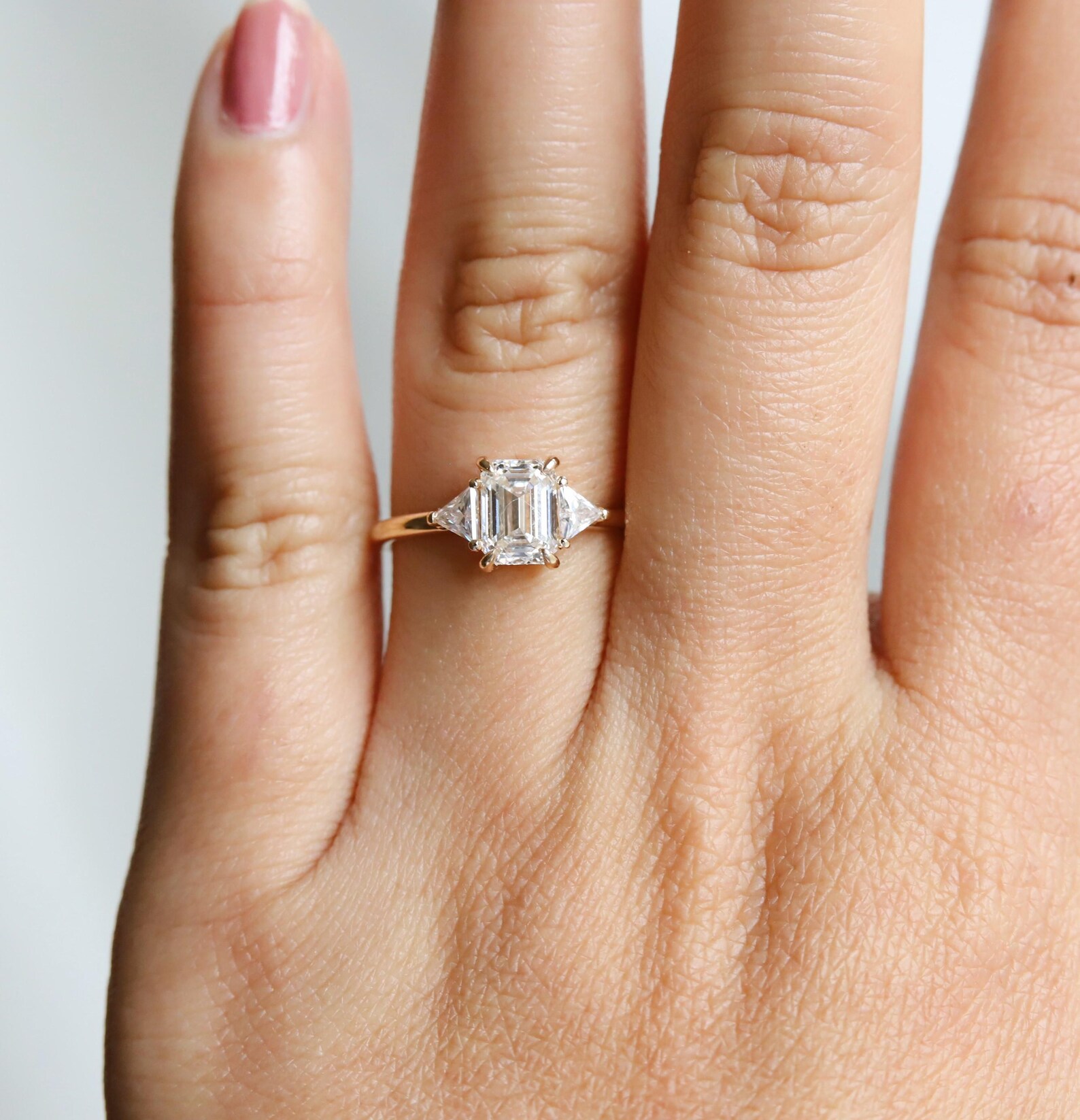 Alexis | 1 Ct. Emerald Cut Lab Grown Diamond Engagement Ring: Three ...