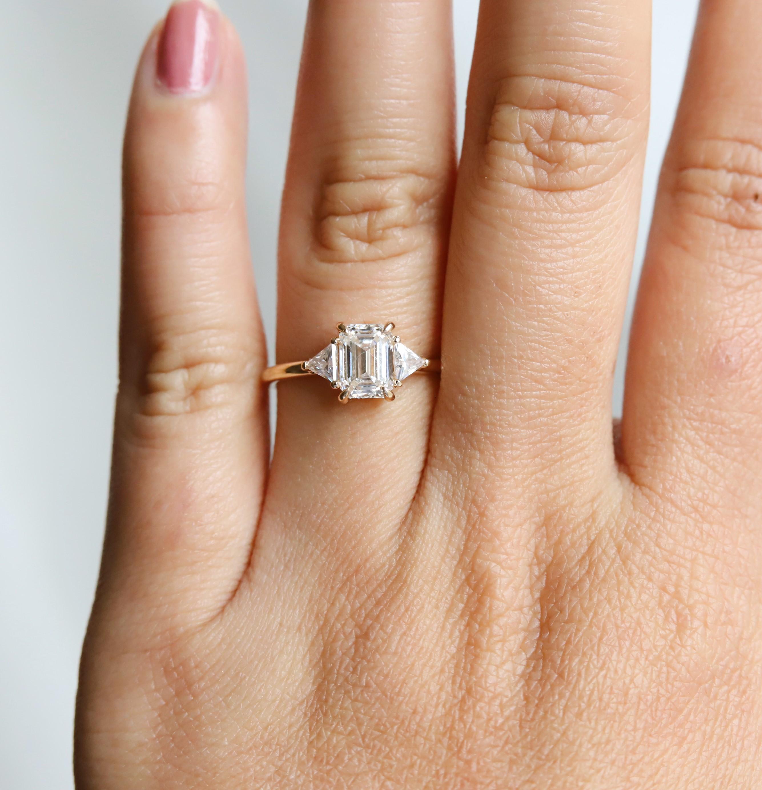 Alexis | 1 Ct. Emerald Cut Lab Grown Diamond Engagement Ring: Three ...