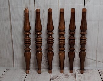 Set of 6 Salvaged Wood Spindles / Wood Turnings - Etsy