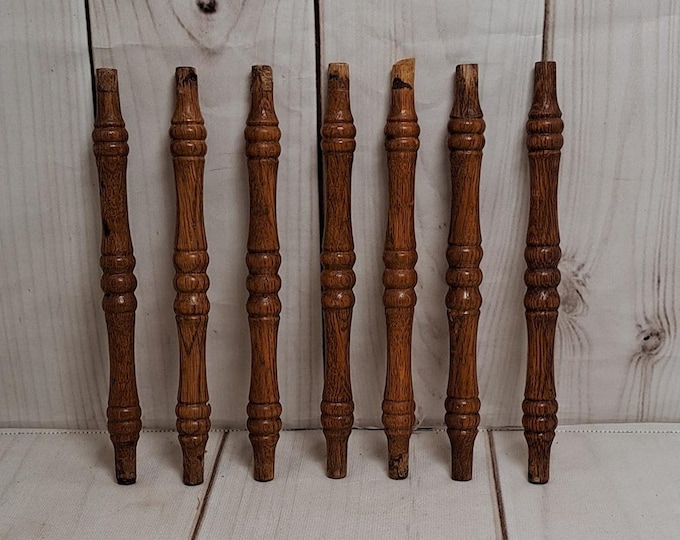 Set of 7 Salvaged Wood Spindles | Wood Turnings - Etsy