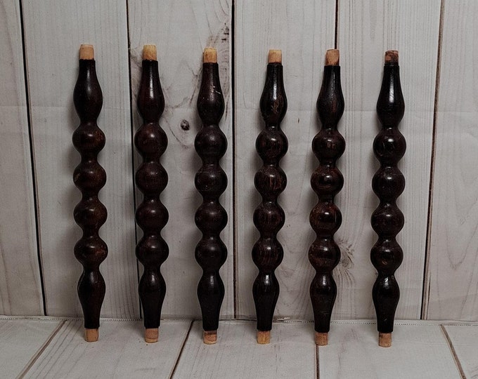 Set of 6 Salvaged Wood Spindles / Wood Turnings | Wood for Crafts ...