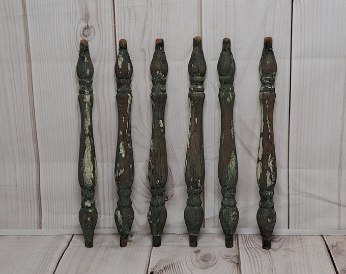Set of 6 Salvaged Wood Spindles / Wood Turnings - Etsy