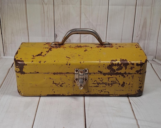 Vintage Tool Box Yellow Color - Etsy