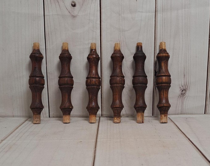 Set of 7 Salvaged Wood Spindles | Wood Turnings - Etsy