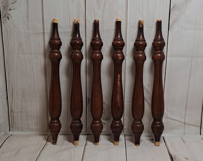 Set of 6 Salvaged Wood Spindles / Wood Turnings | Wood for Crafts ...