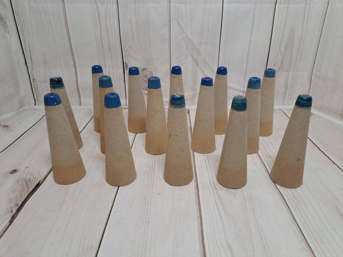Fifteen 15 Used Vintage Cardboard Thread / Yarn Cones / Vintage ...