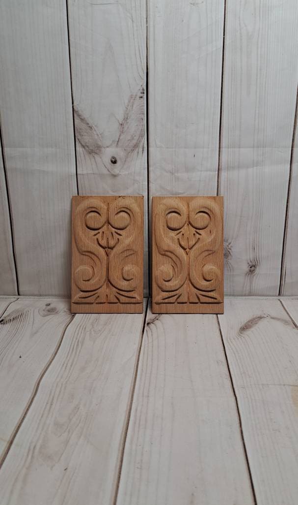 Decorative Wood Carvings Set of 2 - Etsy