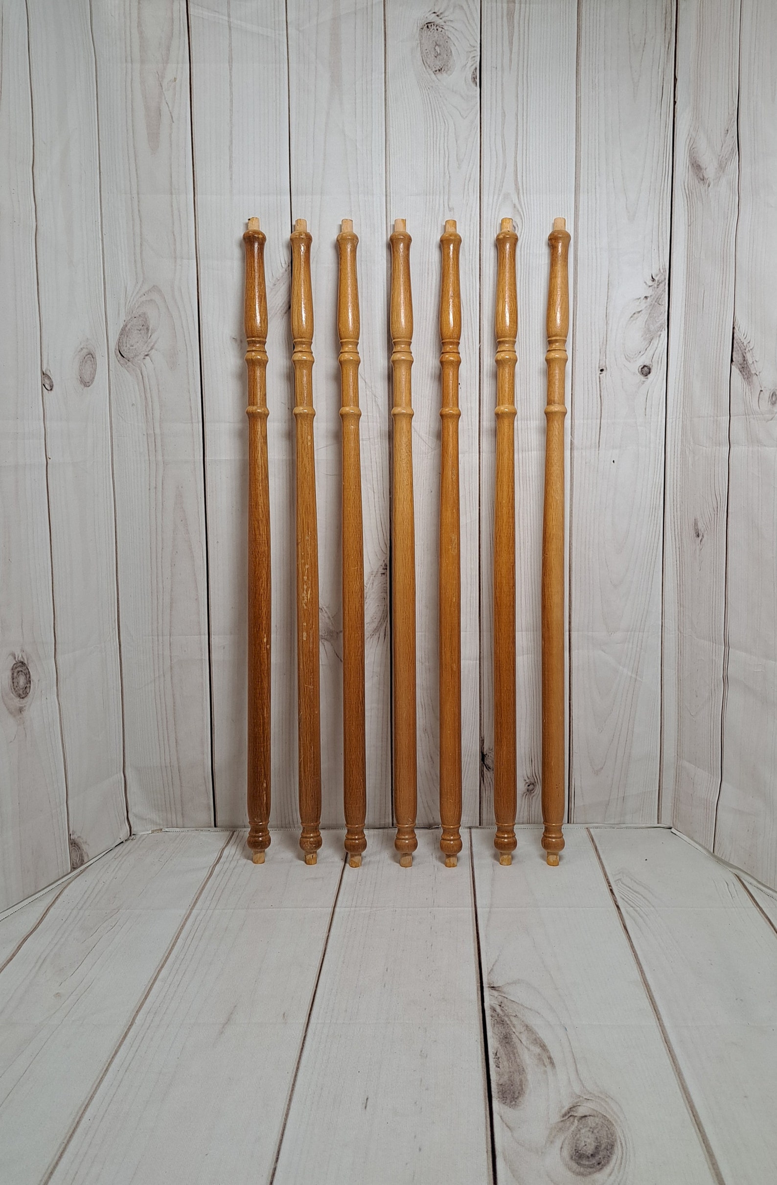 Set of 7 Salvaged Wood Spindles / Wood Turnings - Etsy