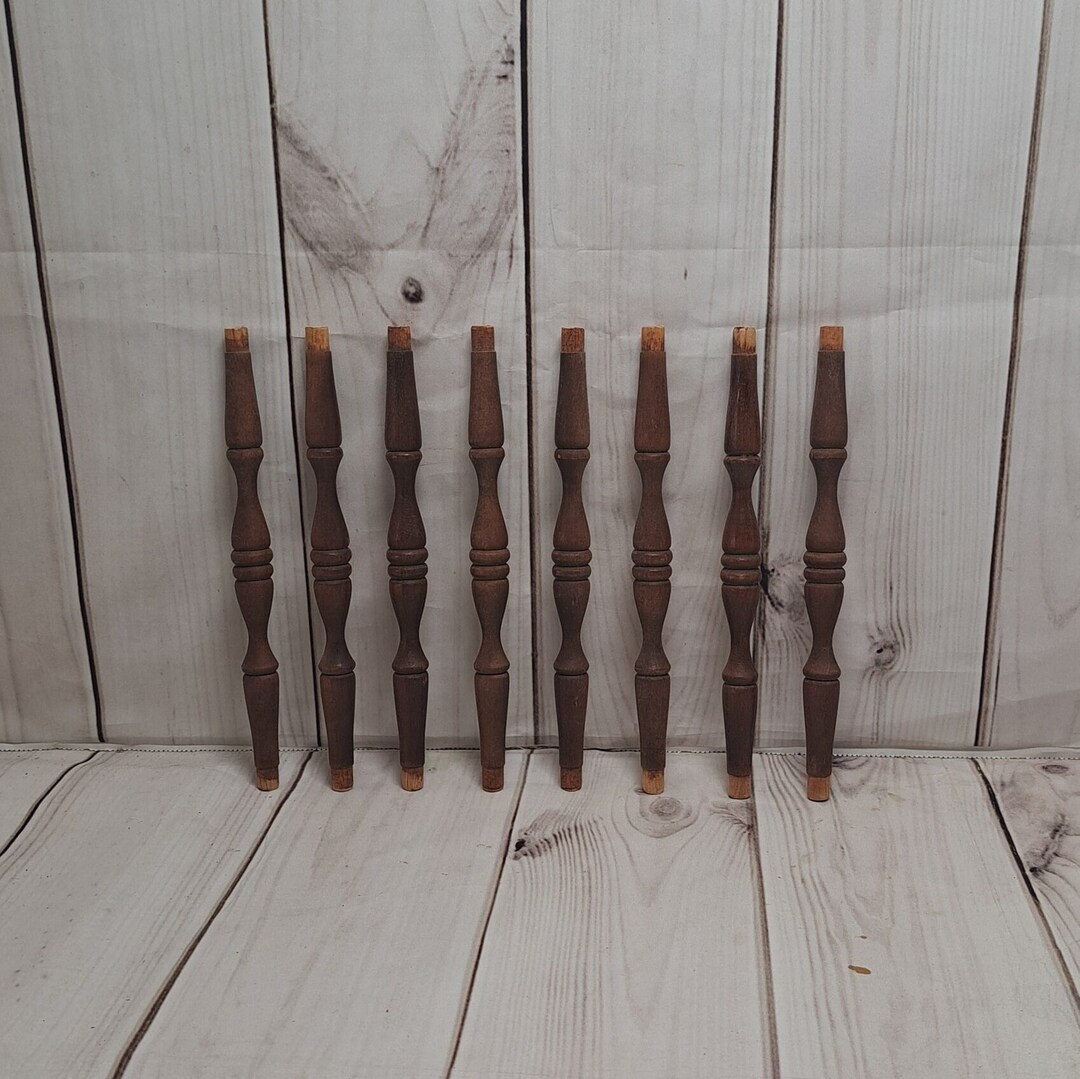 Set of 8 Salvaged Wood Spindles | Wood Turnings - Etsy