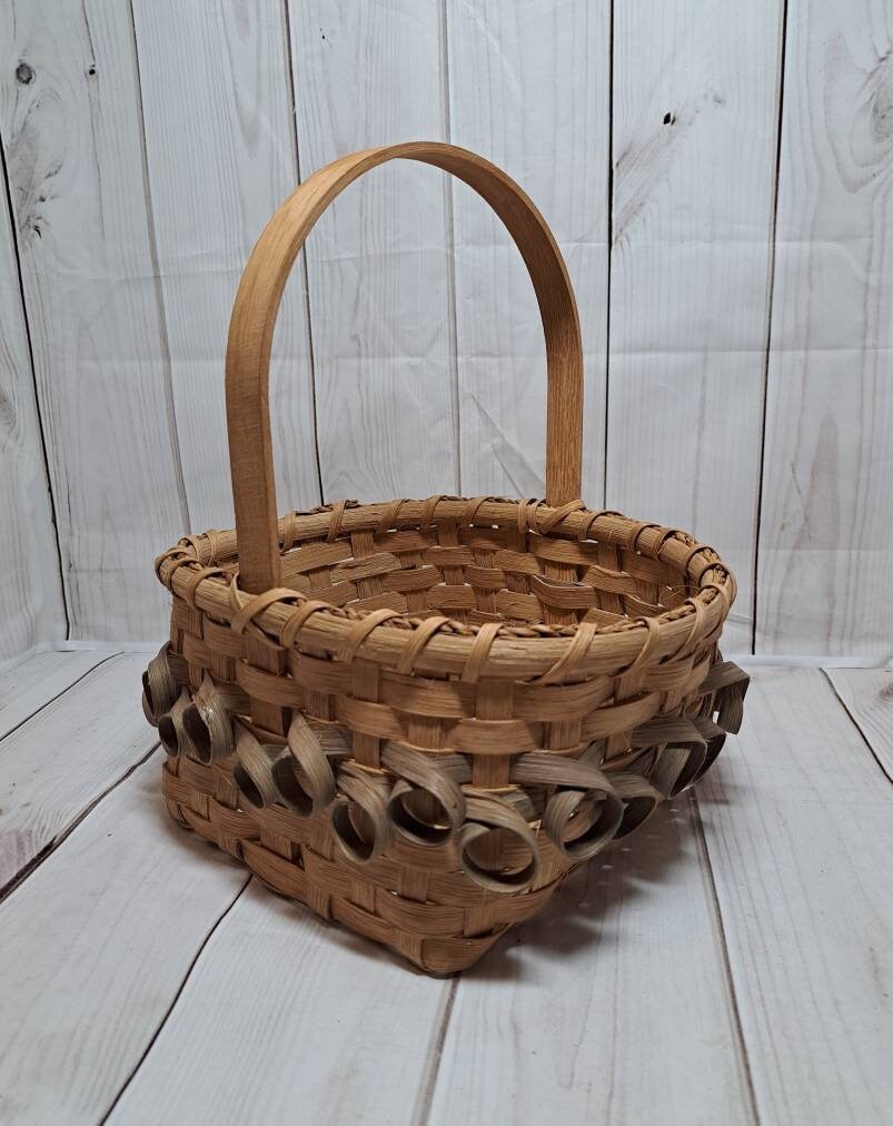 Splint Wood Basket/ Rustic Splint Wood Basket / Antique Splint Wood ...