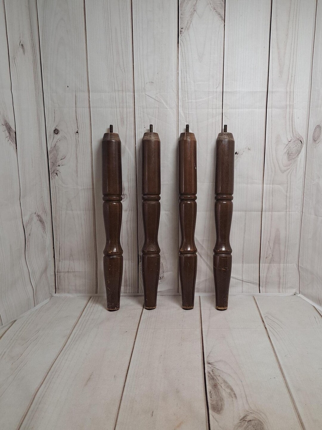 Set of Four Salvaged Table Legs / Furniture Legs / Stool Legs / Turned ...