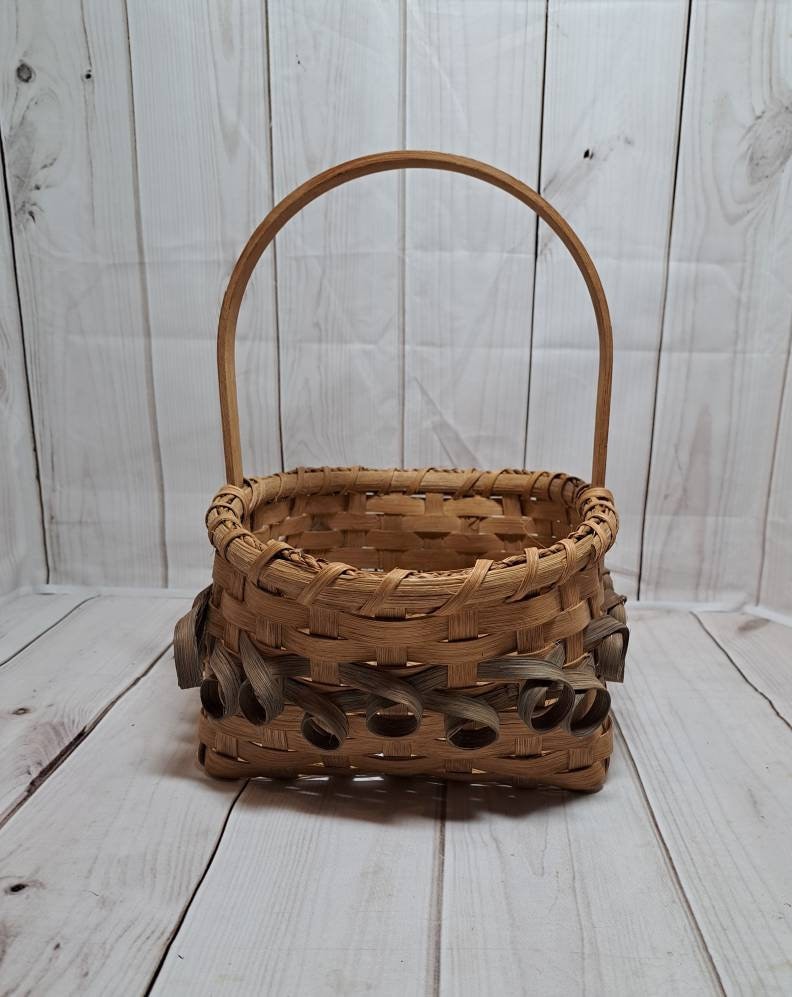 Splint Wood Basket/ Rustic Splint Wood Basket / Antique Splint Wood ...