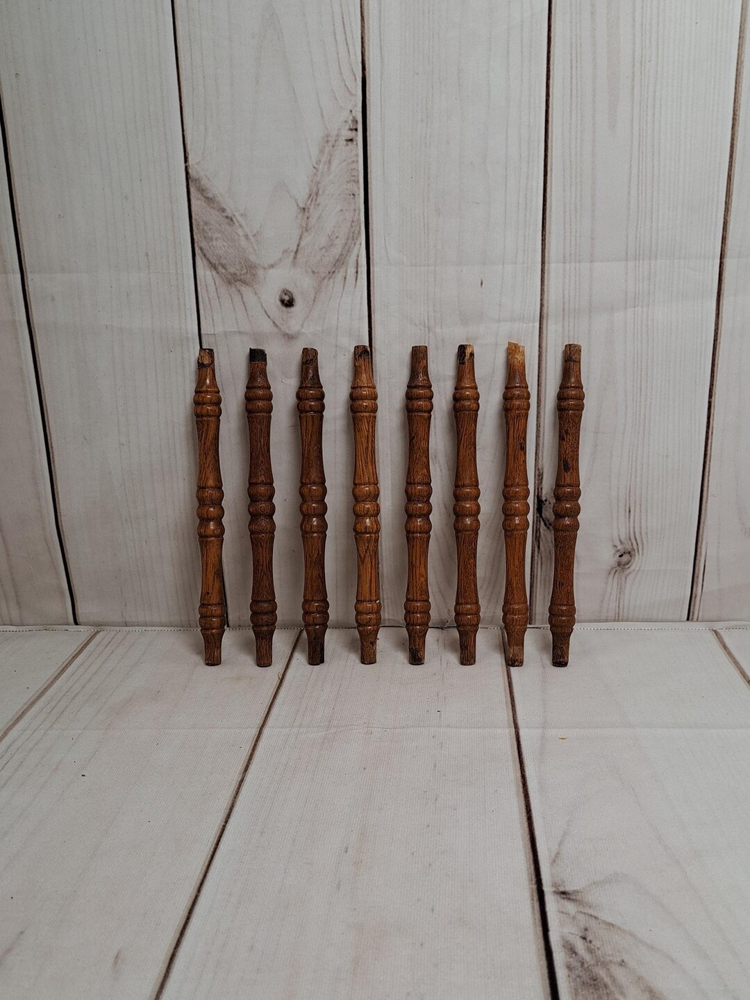 Set of 8 Salvaged Wood Spindles | Wood Turnings - Etsy