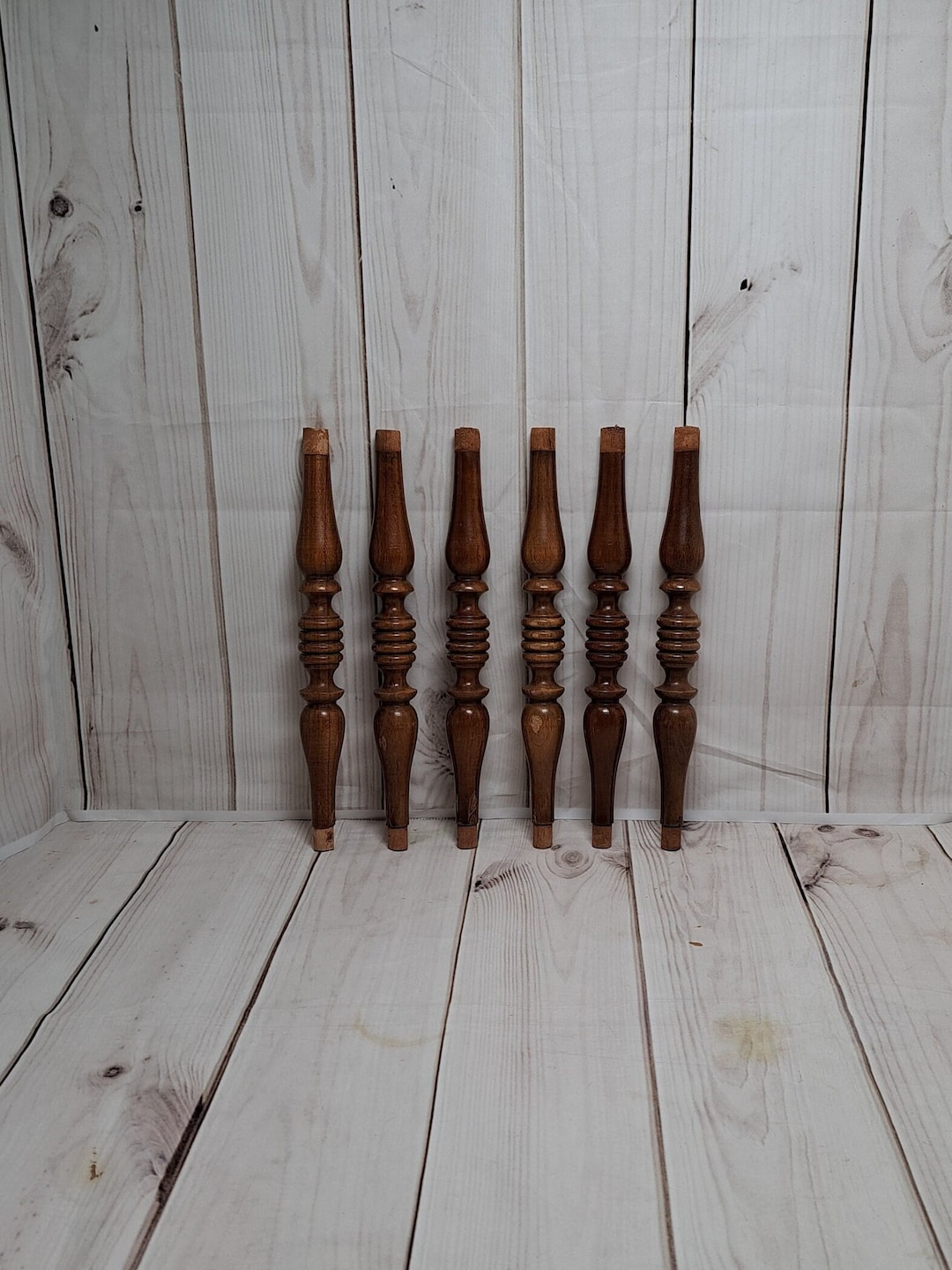 Set of 6 Salvaged Wood Spindles / Wood Turnings | Wood for Crafts ...