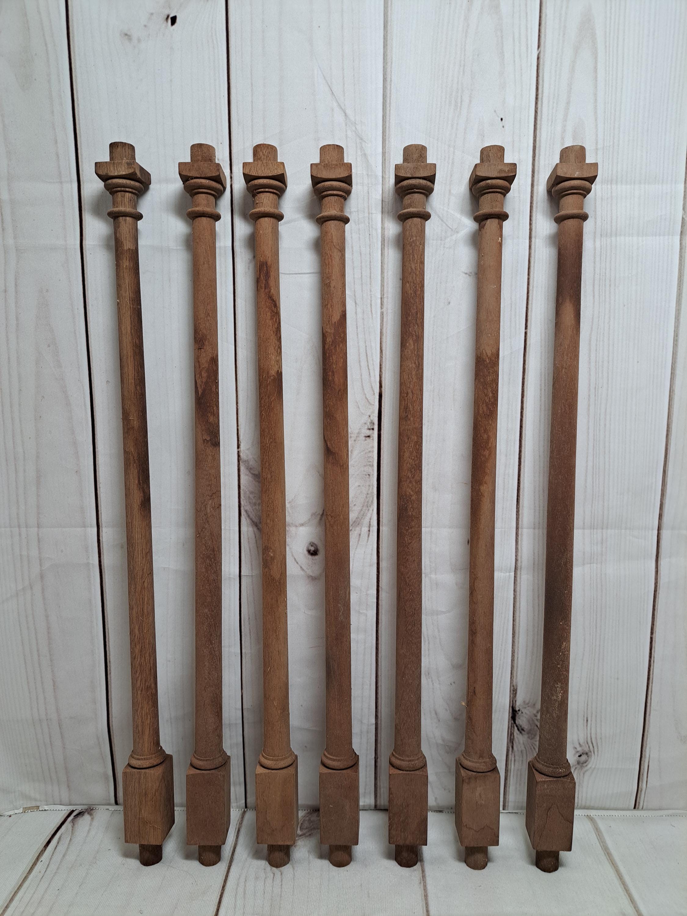 Set of 7 Unfinished Raw Wood Spindles / Wood Turnings - Etsy