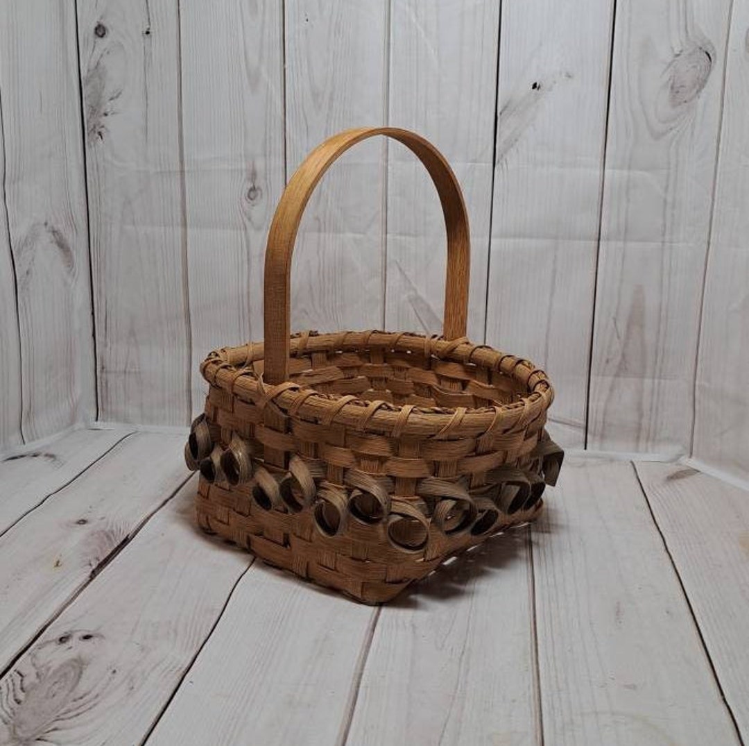Splint Wood Basket/ Rustic Splint Wood Basket / Antique Splint Wood ...