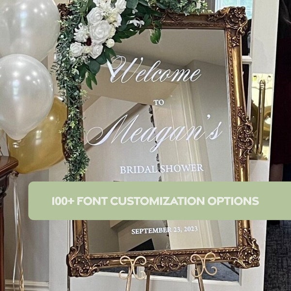 Bridal Shower Mirror Welcome Sign - Etsy