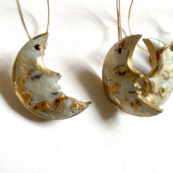 Moon Earrings - Etsy