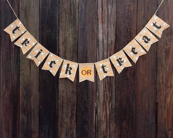 Trick or Treat Banner/ Halloween Trick or Treat/ Halloween - Etsy