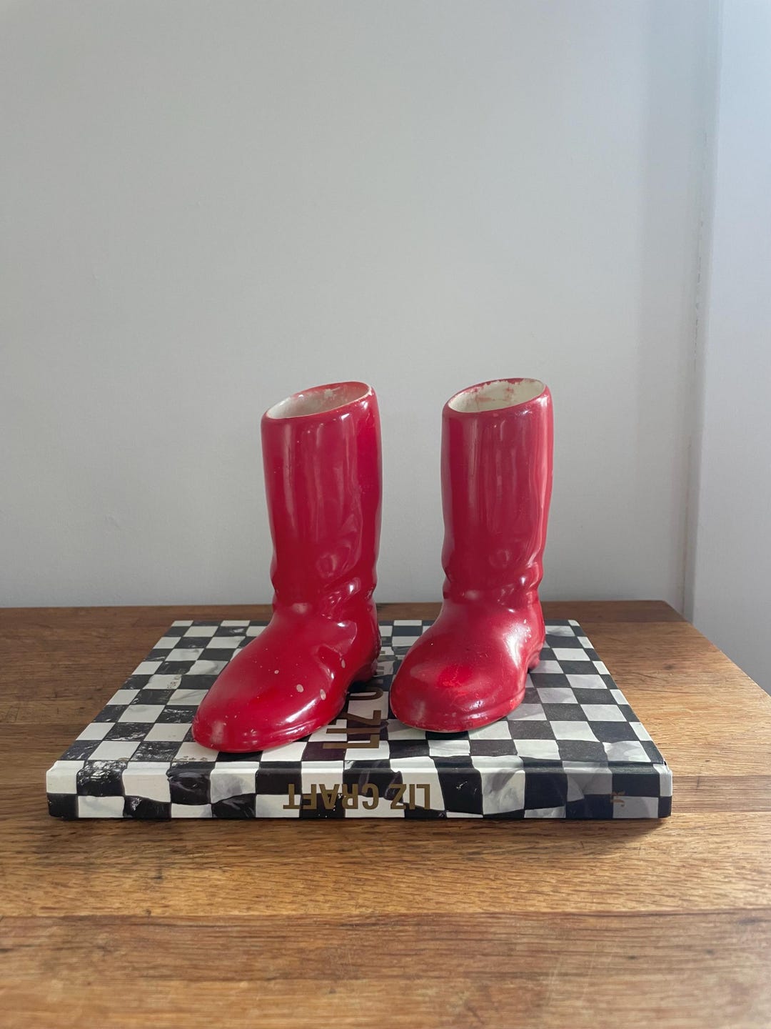 Vintage Red Boots - Set of 2 - Etsy