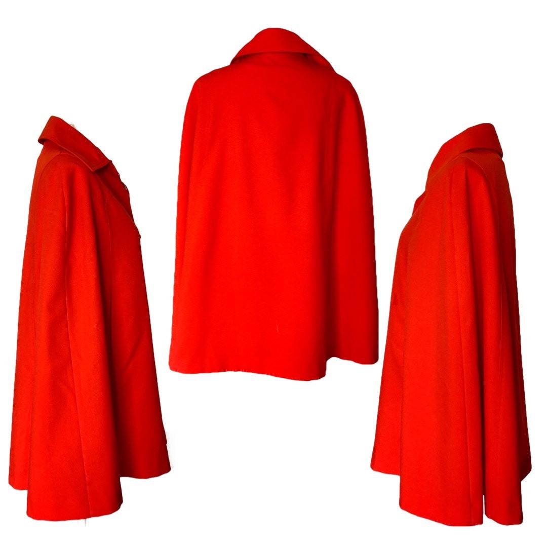 Vintage Womens Red Cape by Jerold. Perfect Spring or Fall Jacket in a ...