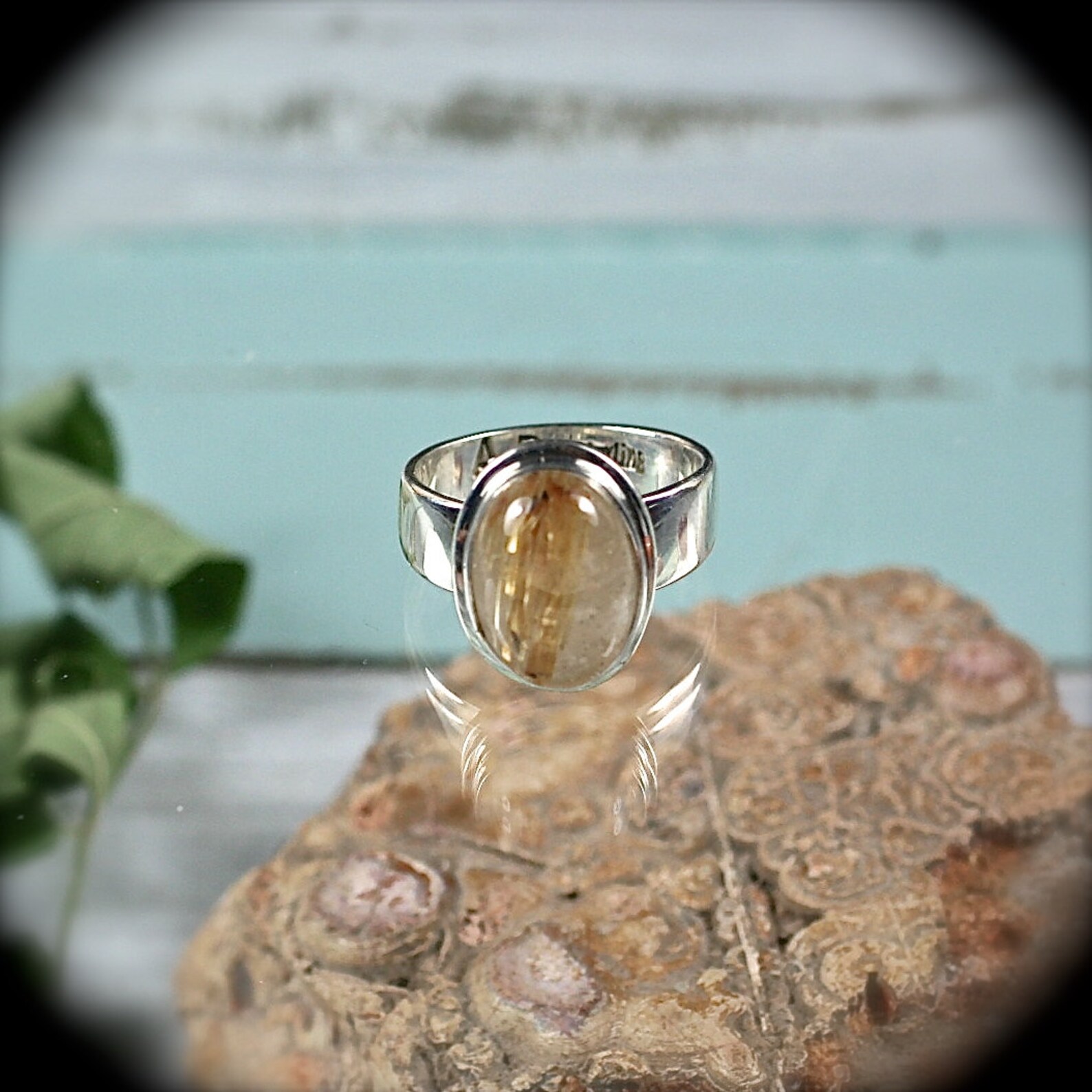 Gold rutilated quartz/golden rutile quartz sterling silver | Etsy