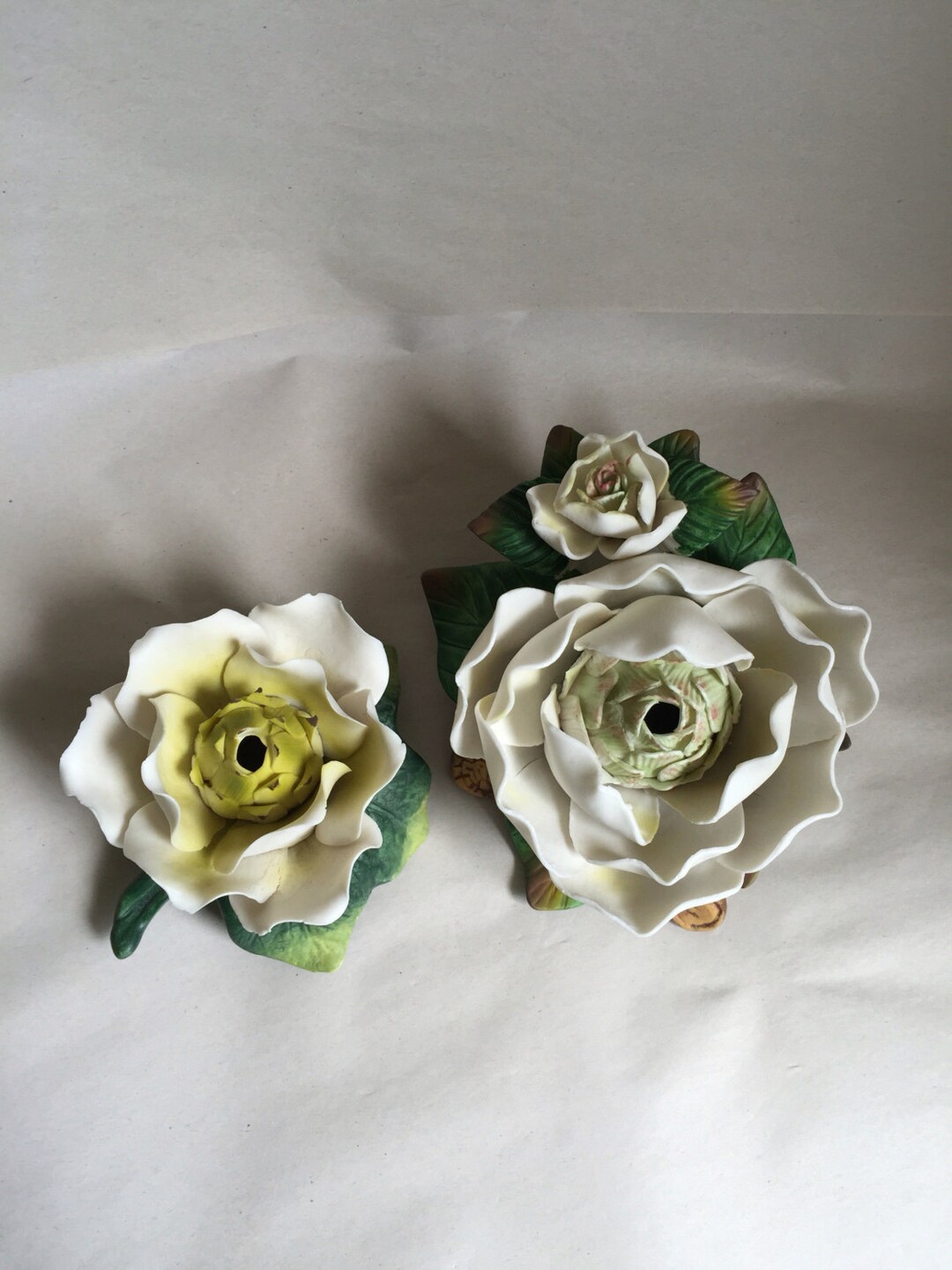 A Pair of Porcelain Magnolia Flower Accent Lamps Magnolia Night Lights ...